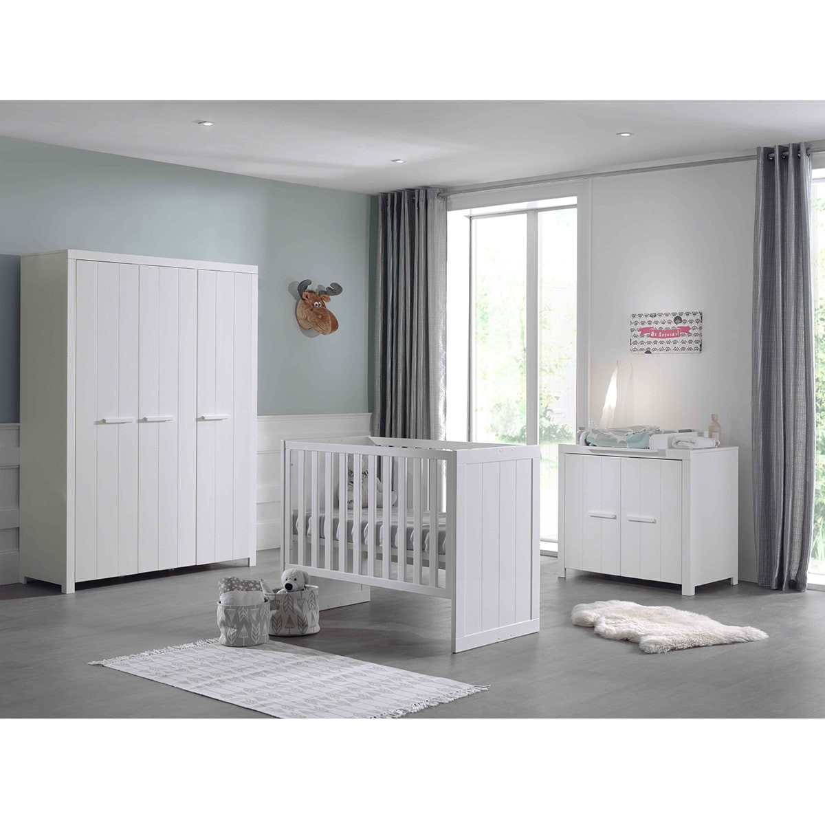 GASTON - Pack Lit Bébé 60x120cm + Commode + Armoire 3P - Altobuy.fr ...