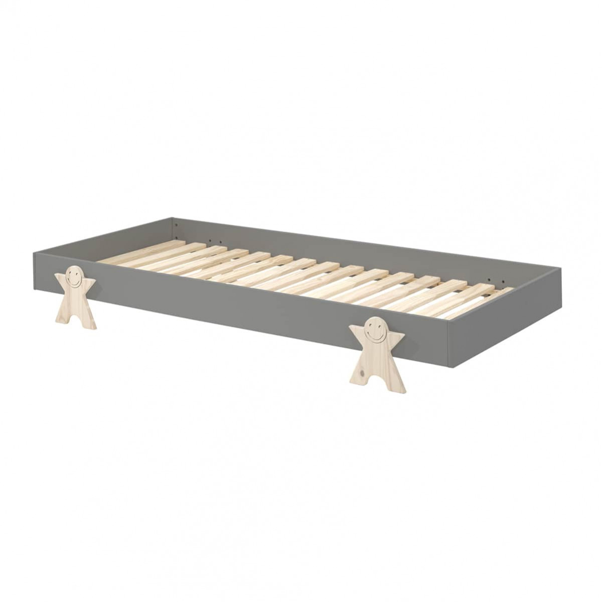 STAPEL - Lit Empilable 90x200cm Gris Pieds Smiley - Altobuy.fr ...