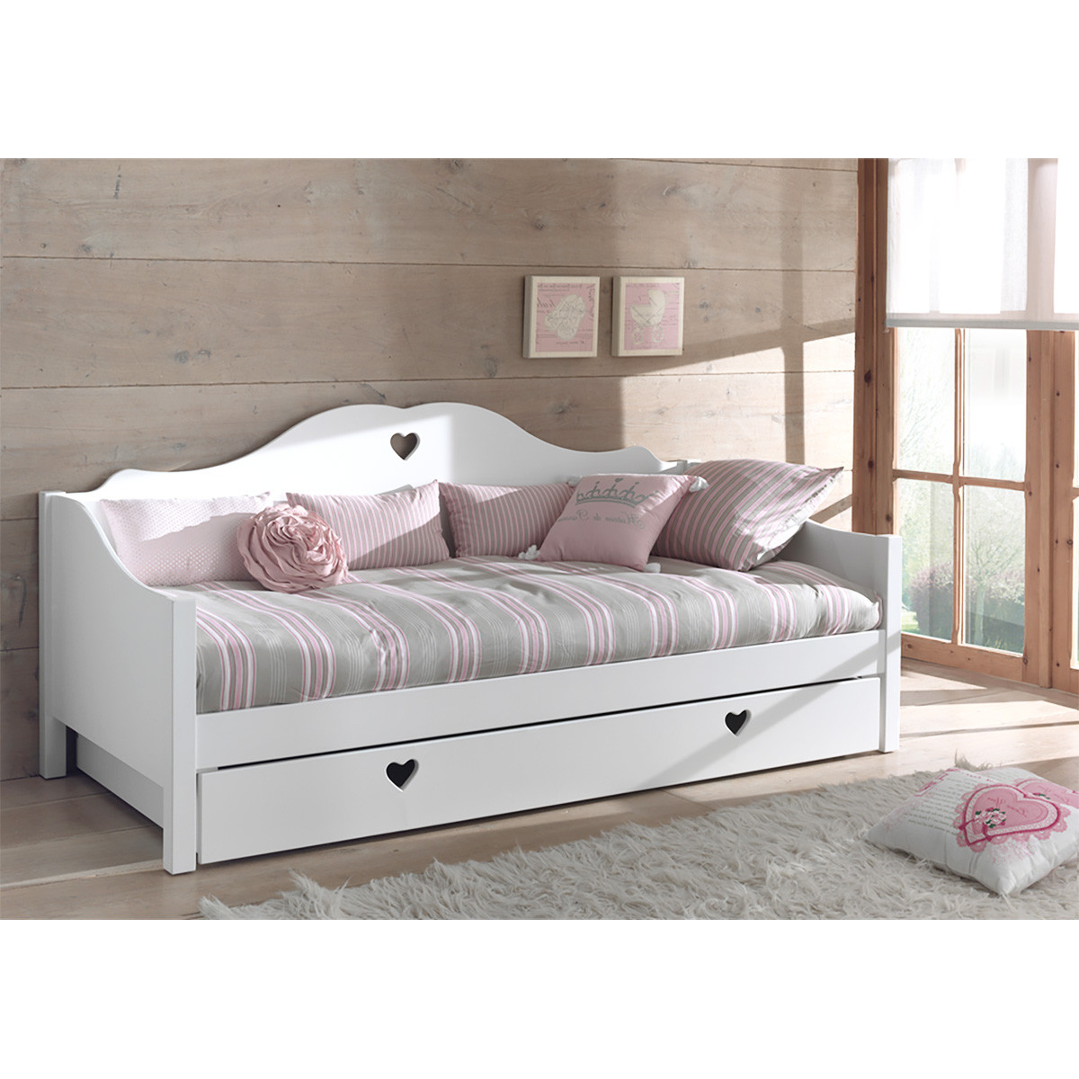 MILADY - Lit Banquette 90x200cm Blanc avec Tiroir de Lit - Altobuy.fr ...