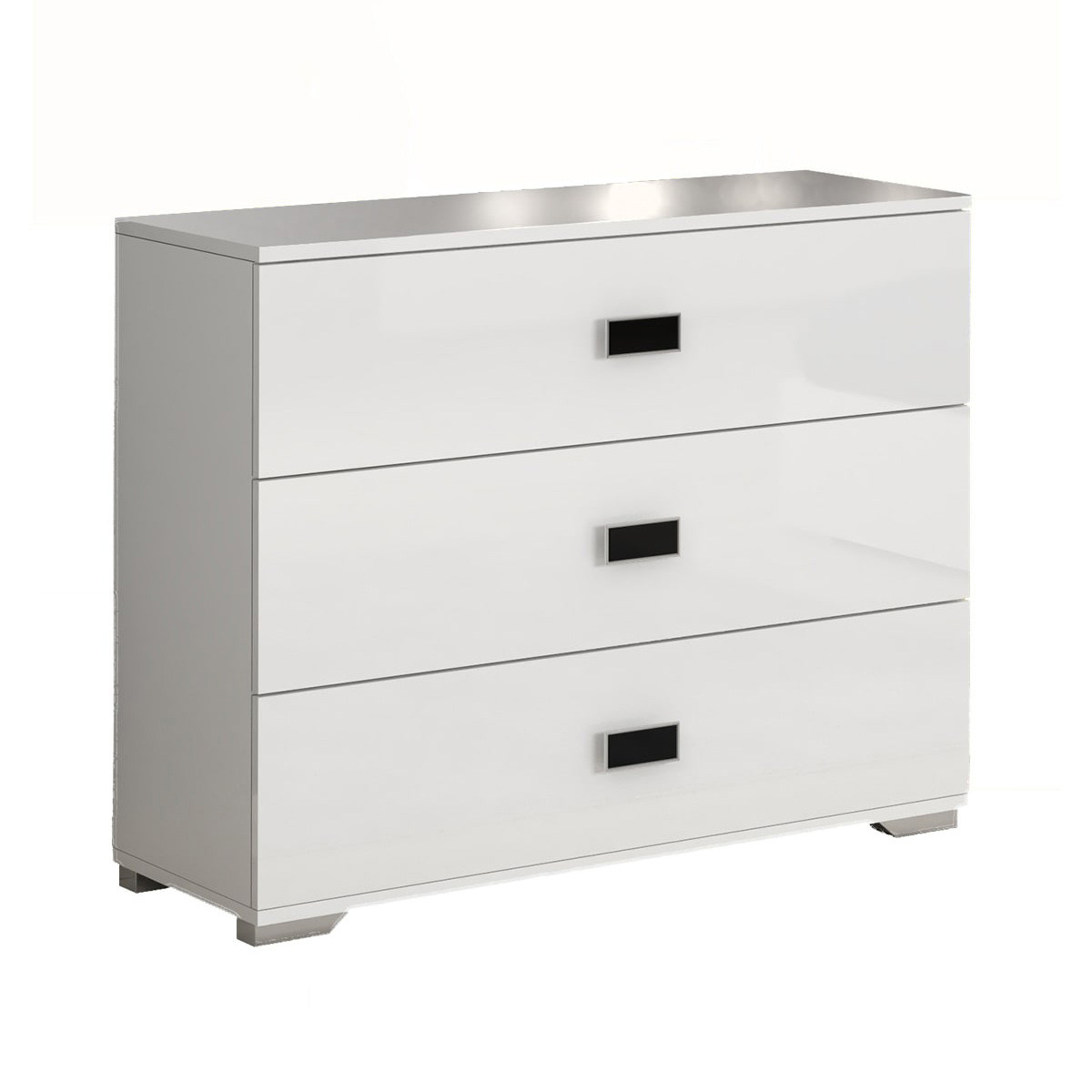 CADIRY - Commode 3 Tiroirs Laquée Blanche - Altobuy.fr - Meubles, Salons, Literie