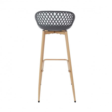 TRESSIE - Lot de 2 Tabourets Gris Pieds Effet Bois Verni - Altobuy.fr - Meubles, Salons, Literie