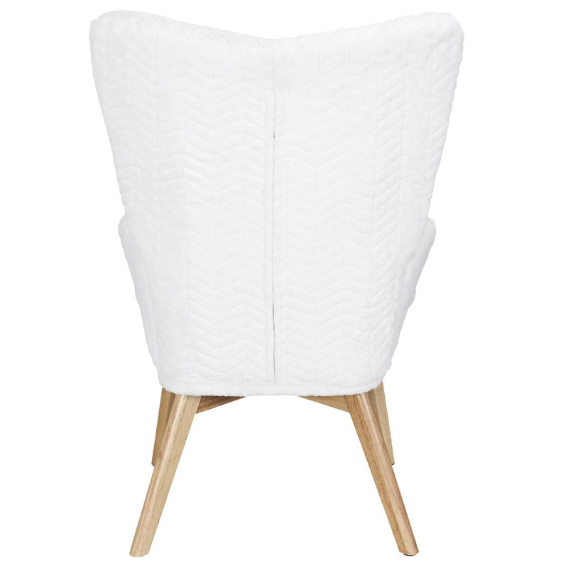 ROHAN - Fauteuil Imitation Laine Motif Patchwork Blanc - Altobuy.fr ...