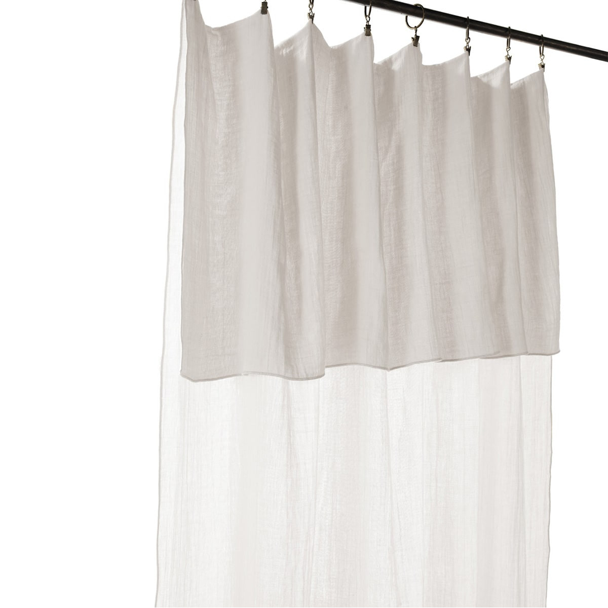 OUREA - Rideau Ajustable 140x300 cm Gaze de Coton Pampa + 8 Anneaux ...