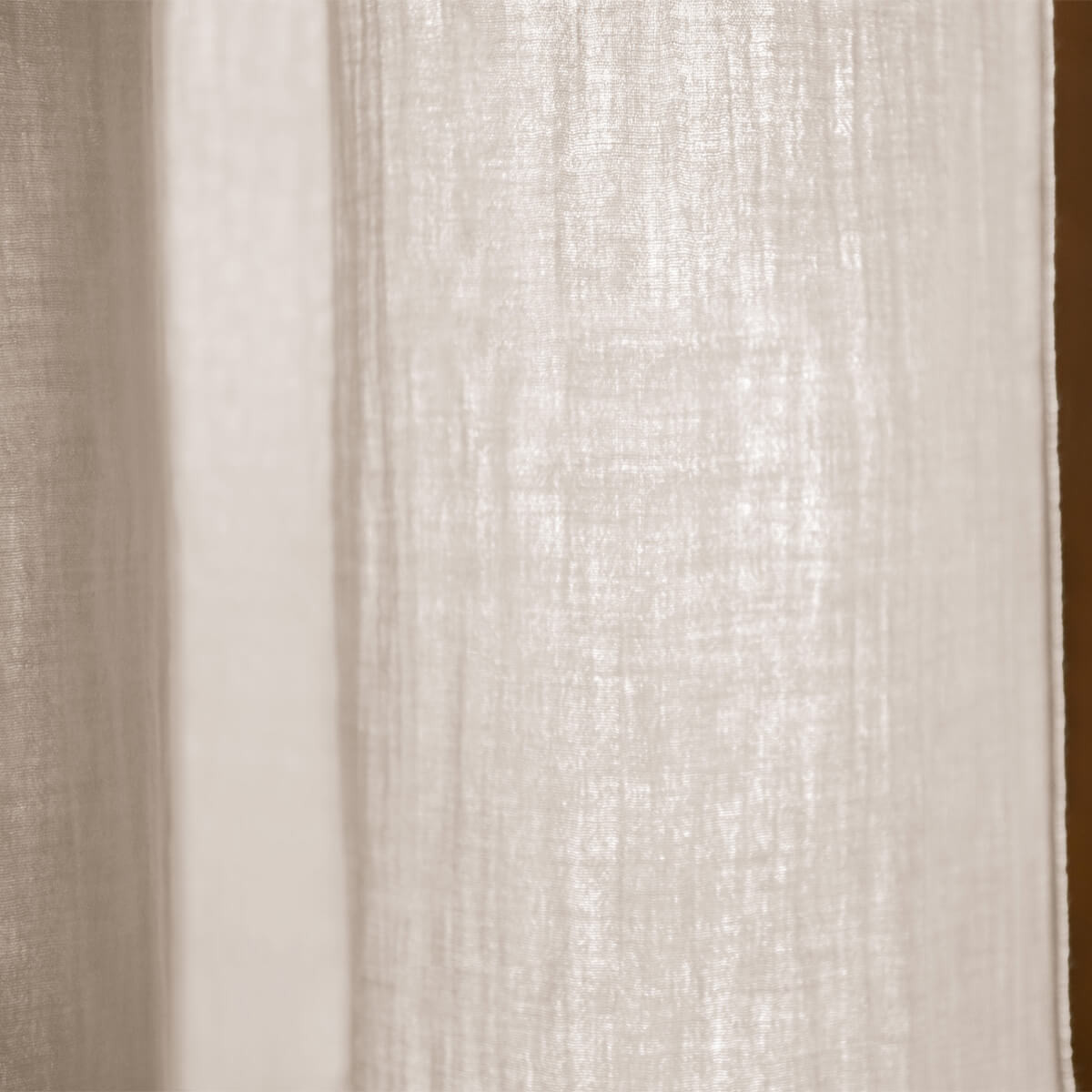 OUREA - Rideau Ajustable 140x300 cm Gaze de Coton Pampa + 8 Anneaux ...