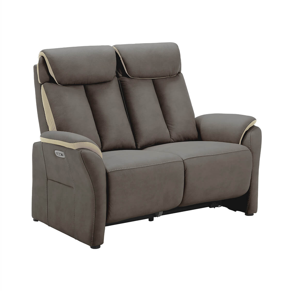 COIMBRA - Canapé Relax Electrique 2 Places New Nobuck Gris Foncé et Beige -Altobuy.fr- Meubles ...