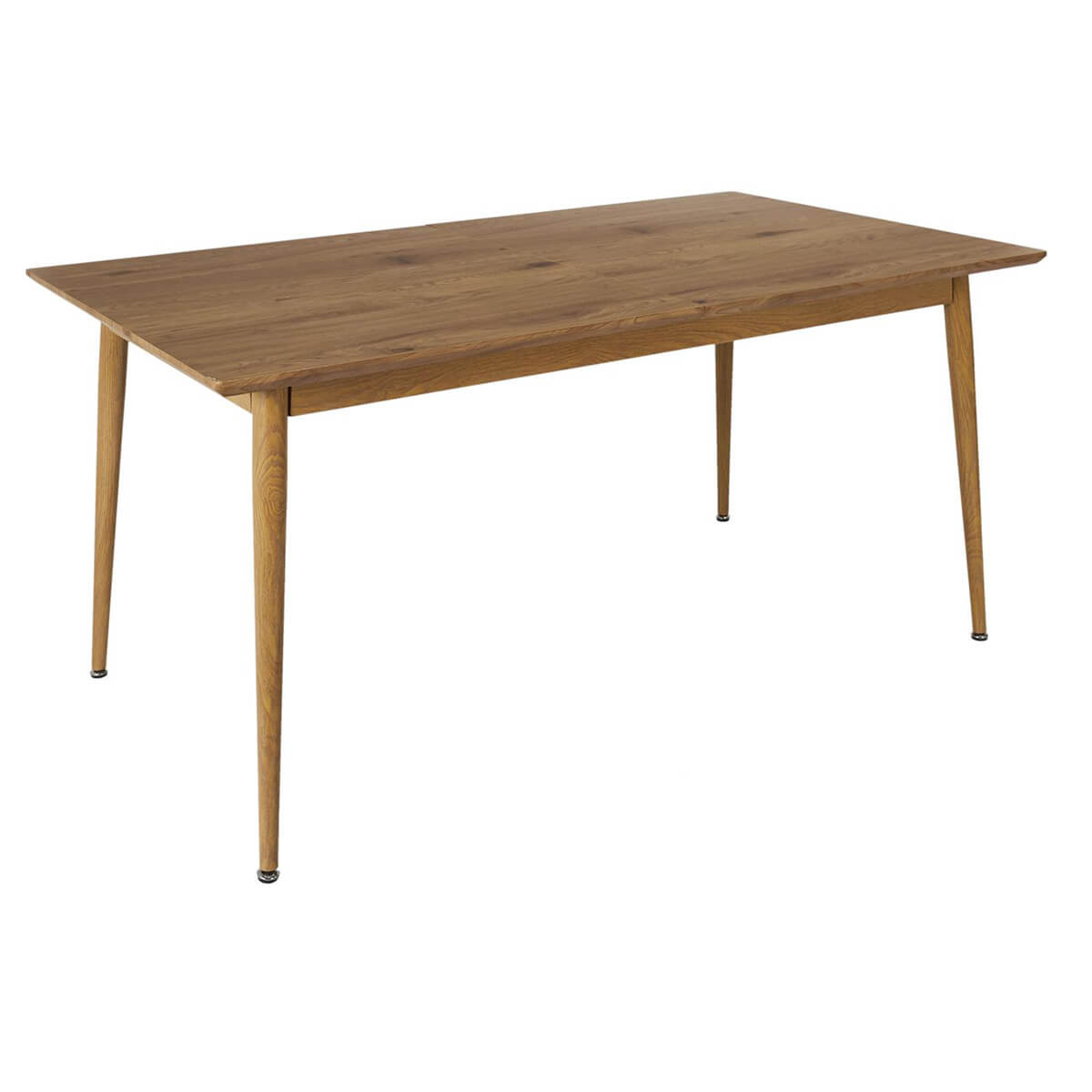 ANDREA - Table Repas Extensible en MDF Aspect Chêne Clair Pieds Métal -Altobuy.fr- Meubles ...