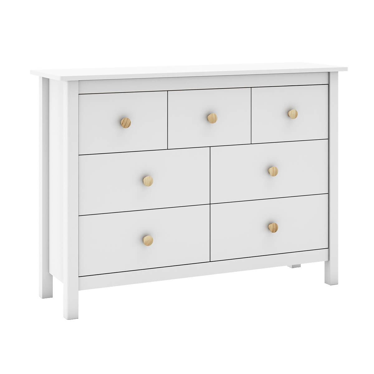 DAVA - Commode 7 Tiroirs en Pin Massif Blanc - Altobuy.fr - Meubles ...