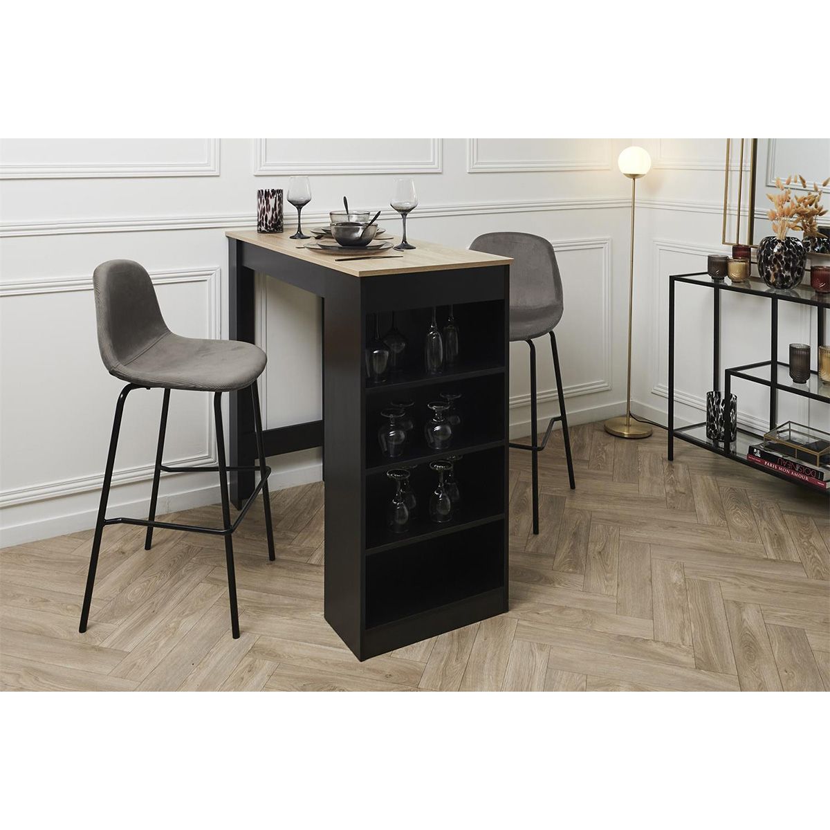 KANPE - Table de Bar Mange-Debout avec Etagères - Altobuy.fr - Meubles ...