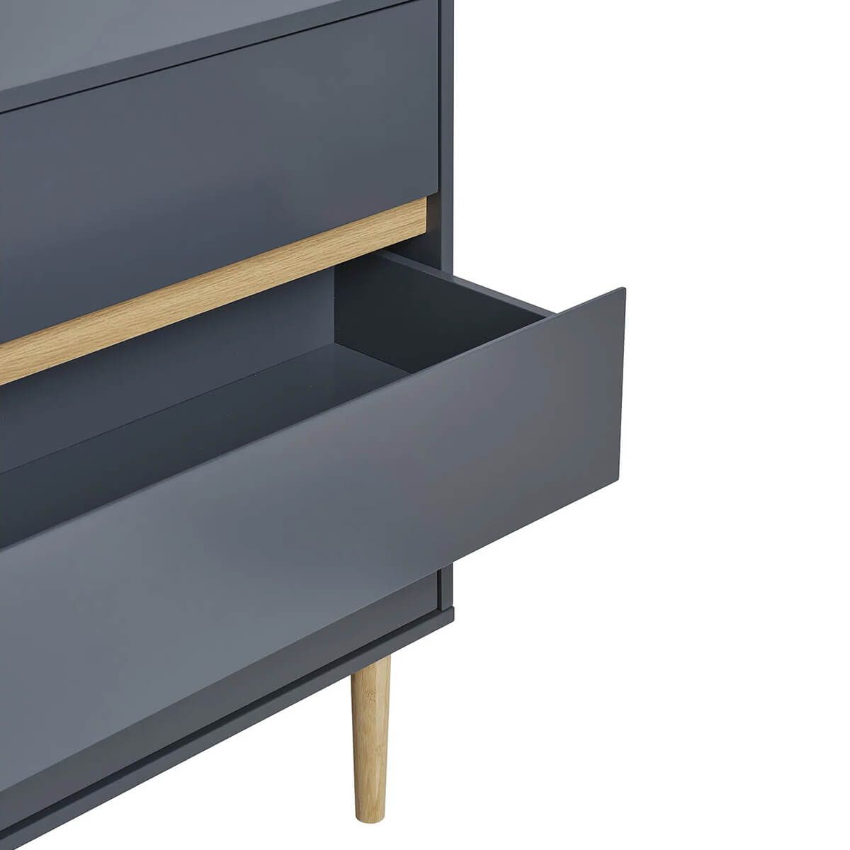 AVEL - Commode 3 Tiroirs en MDF Gris Foncé et Bois Naturel - Altobuy.fr ...