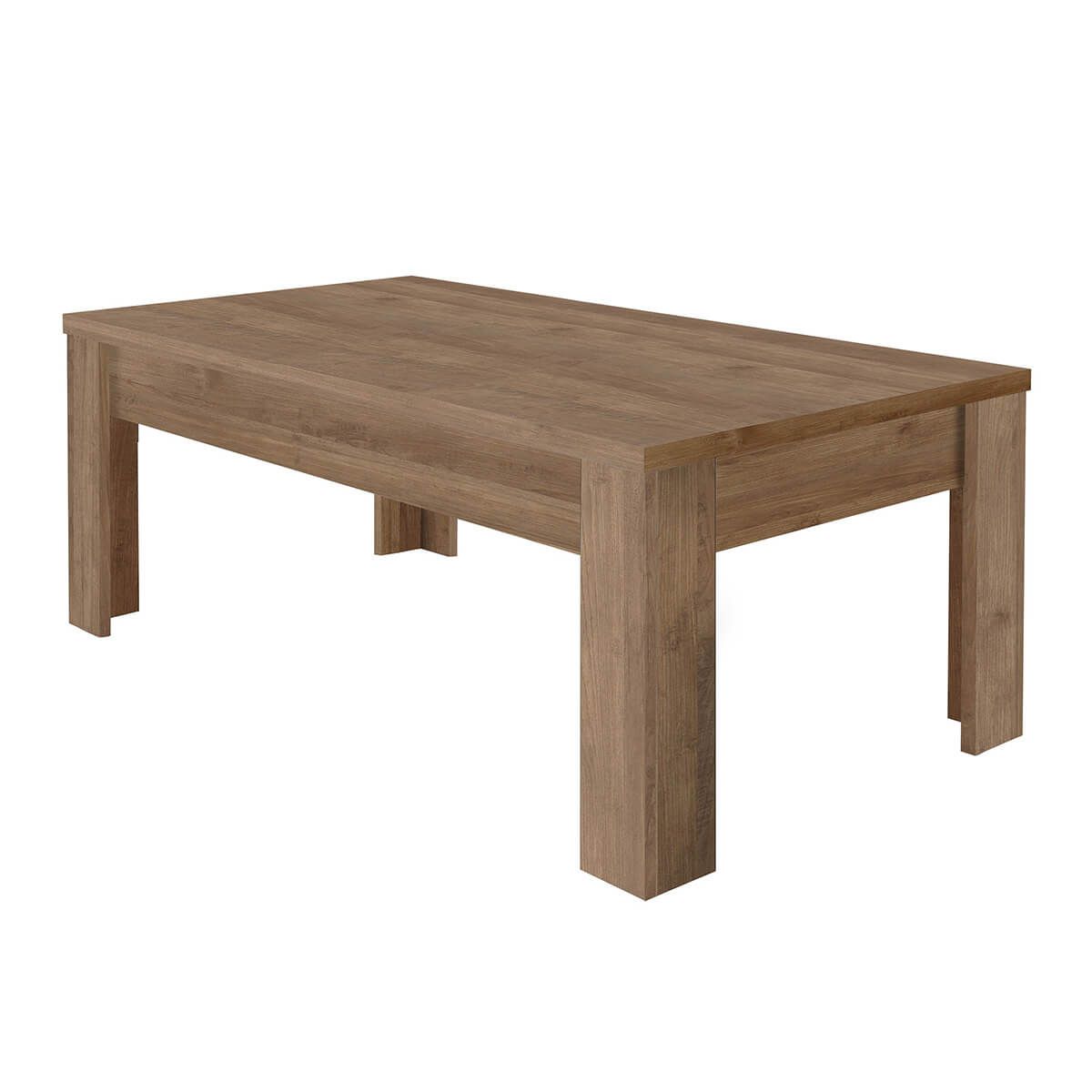 MERCURE - Table Basse Rectangulaire Plateau et Pieds Aspect Chêne ...