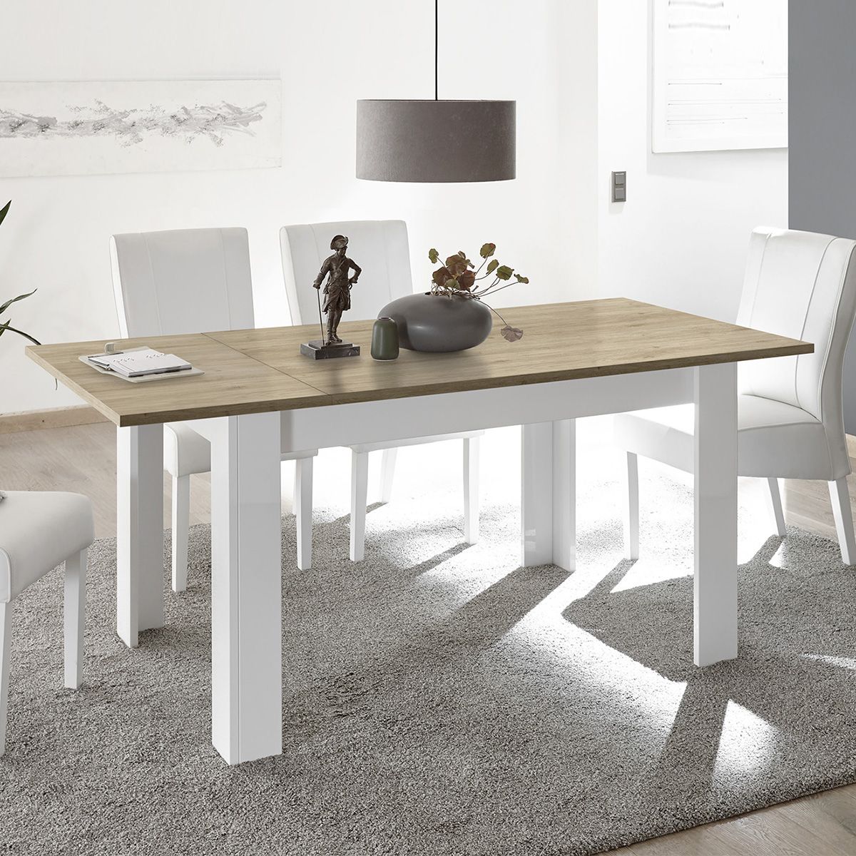 Table Blanc Laque Extensible