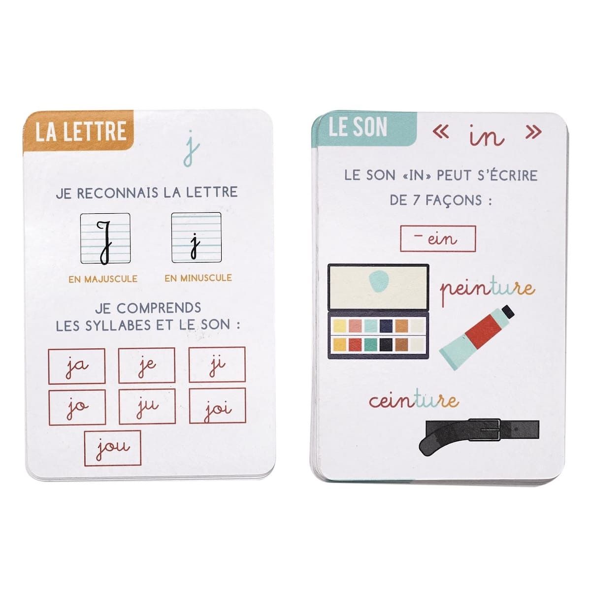 Jeu de 37 cartes éducatives en carton pour apprendre les syllabes ...
