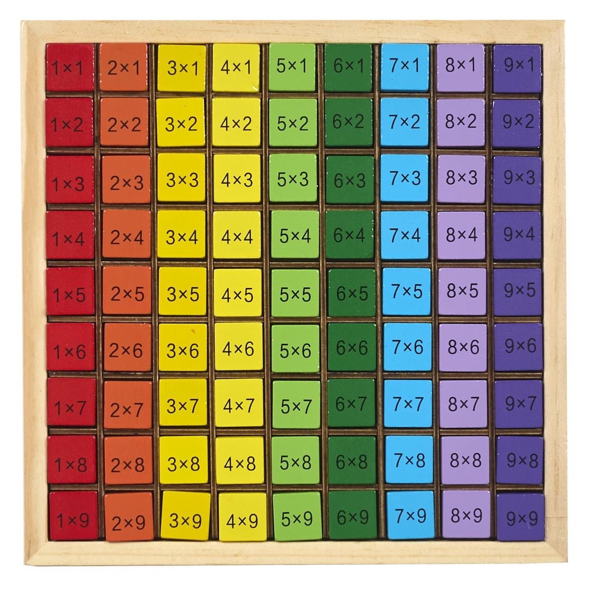 Jeu pédagogique en bois avec 81 cubes pour apprendre les tables de ...