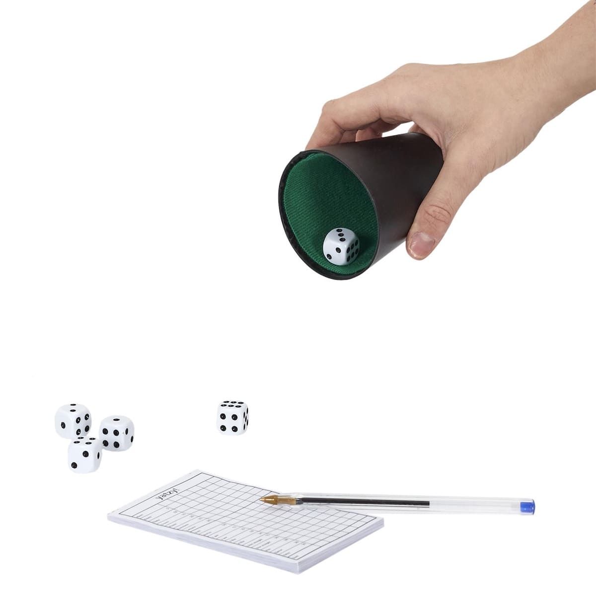 Jeu de dés Yams avec gobelet + bloc de score - Altobuy.fr