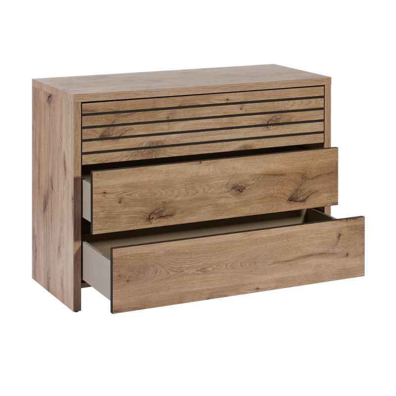 Commode 3 tiroirs aspect bois et noir - NIKITA - Altobuy.fr - Meubles ...