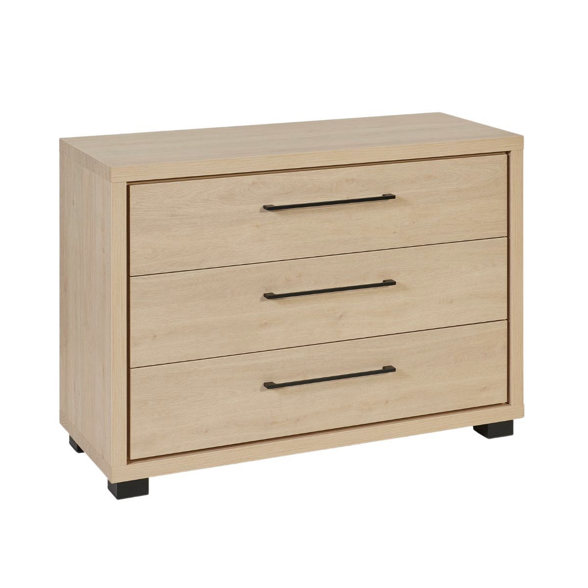 Commode 3 tiroirs aspect bois et noir - LUDY - Altobuy.fr - Meubles ...