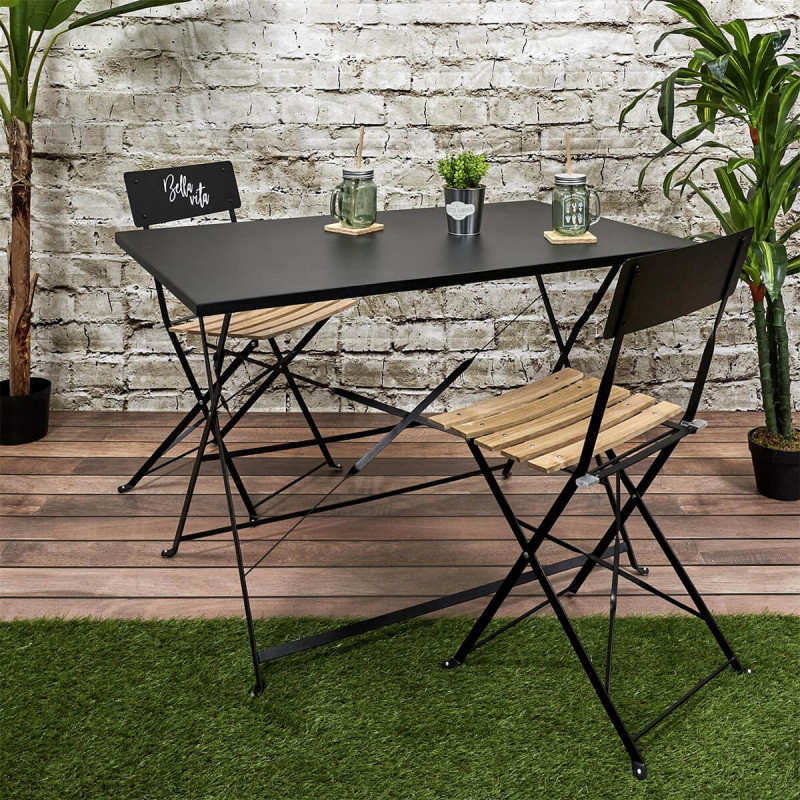 Malam - Table de Repas Rectangulaire Pliante Noire - Altobuy.fr ...