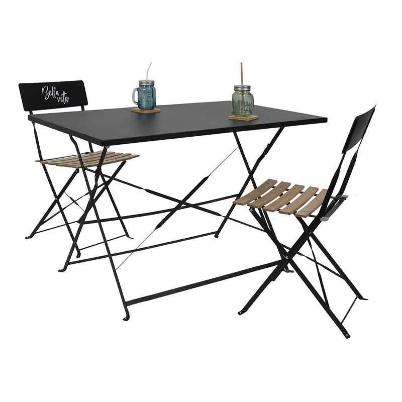 Malam - Table de Repas Rectangulaire Pliante Noire - Altobuy.fr ...